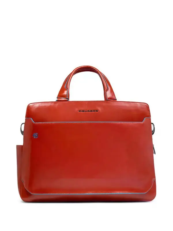 PIQUADRO Leather Laptop Bag - Orange