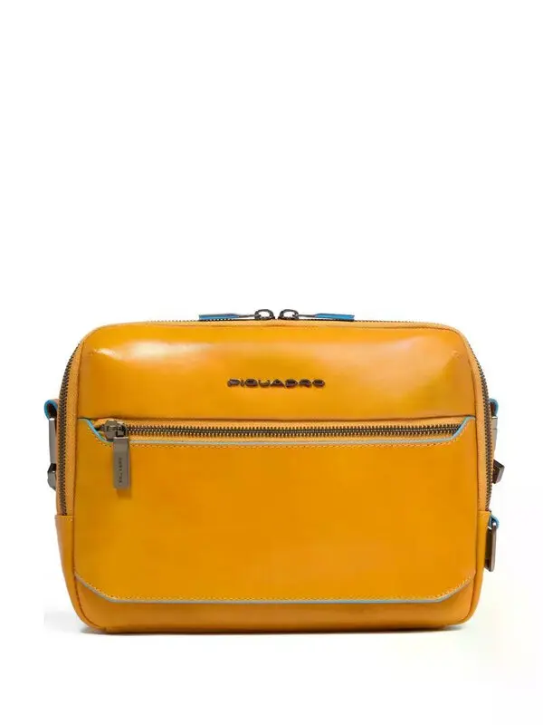 PIQUADRO Pocket Leather Messenger Bag - Yellow