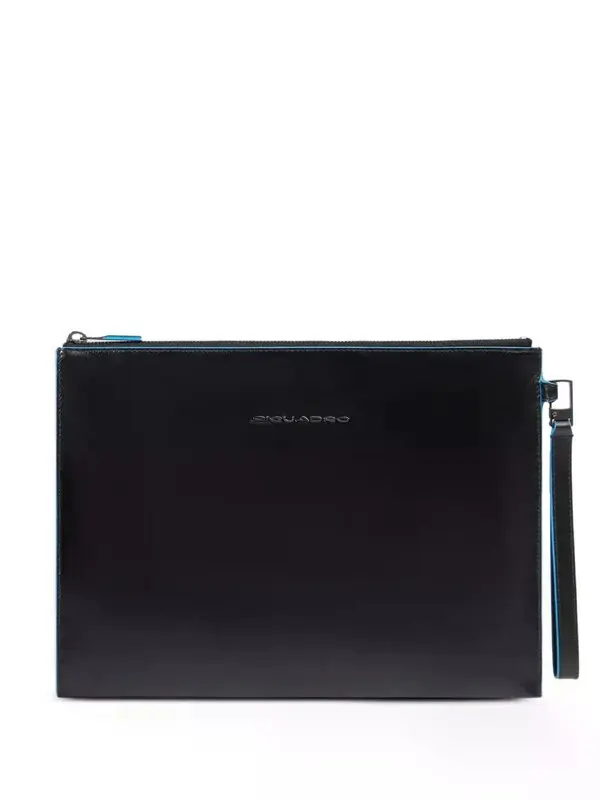 PIQUADRO Leather Clutch With Ipad Compartment - Black