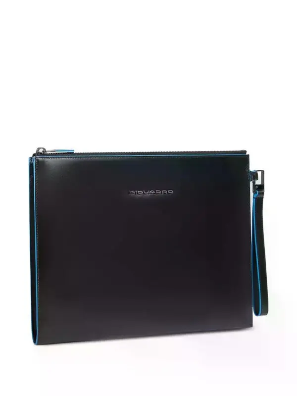 PIQUADRO Leather Clutch With Ipad Compartment - Black