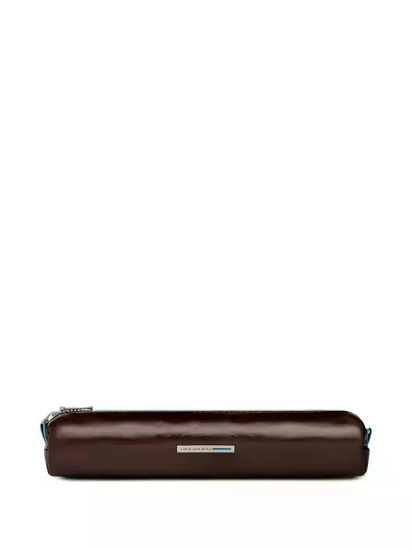 PIQUADRO Small Leather Pencil Case - Brown
