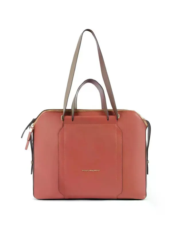 PIQUADRO Leather Laptop Bag - Orange