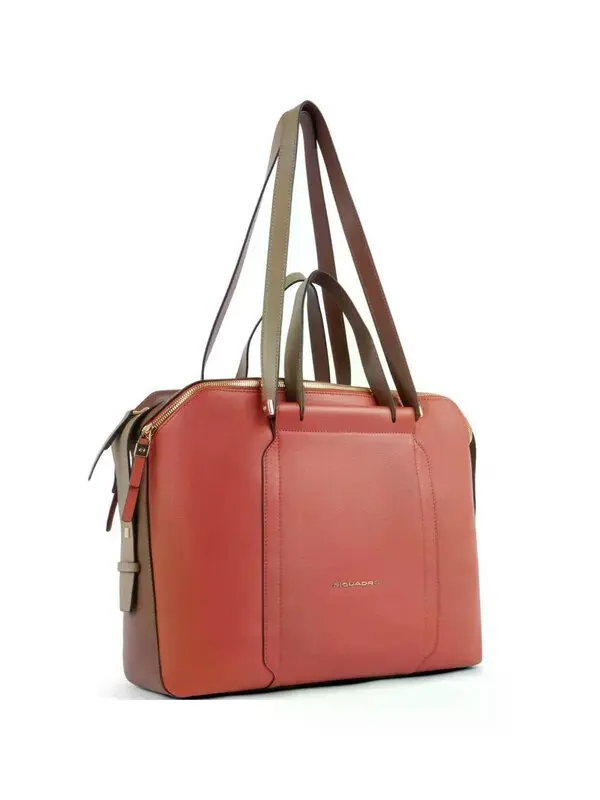 PIQUADRO Leather Laptop Bag - Orange