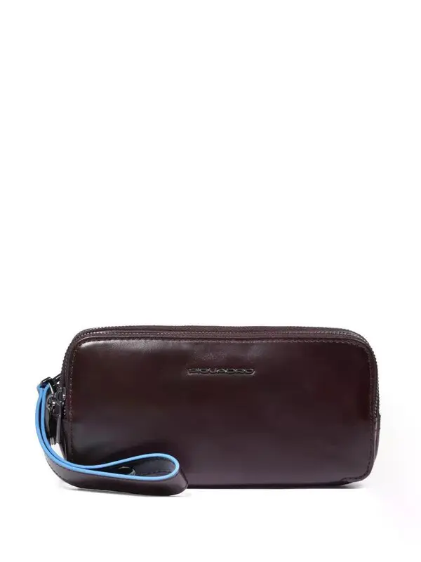 PIQUADRO Leather Three-divider Zip Clutch - Brown