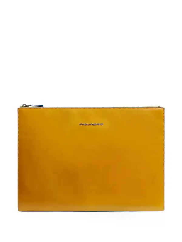 PIQUADRO Ipad Pro 13 Leather Clutch Bag - Yellow