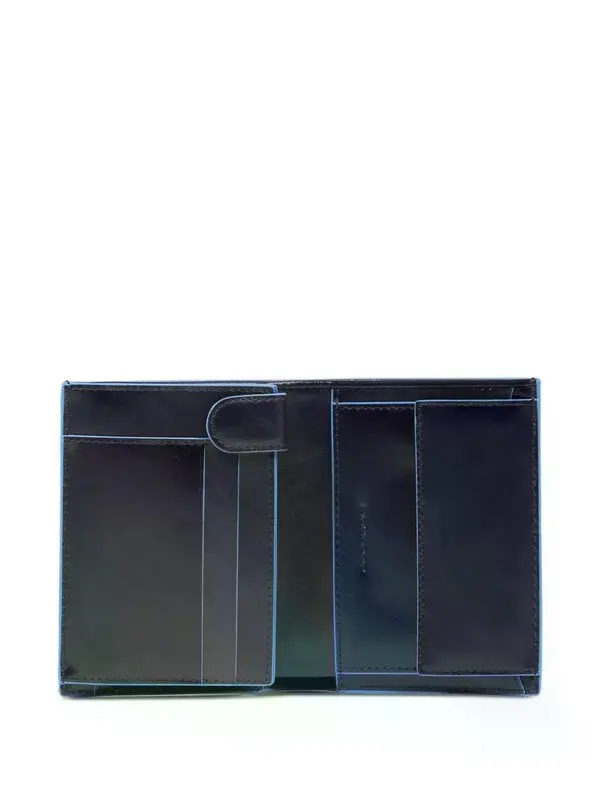 PIQUADRO Trifold Leather Wallet - Blue