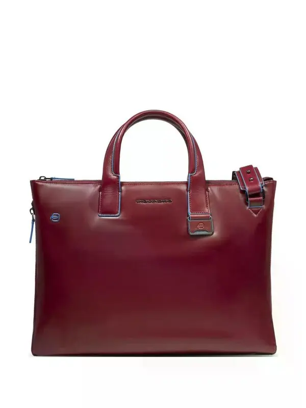 PIQUADRO Leather Laptop Bag - Red