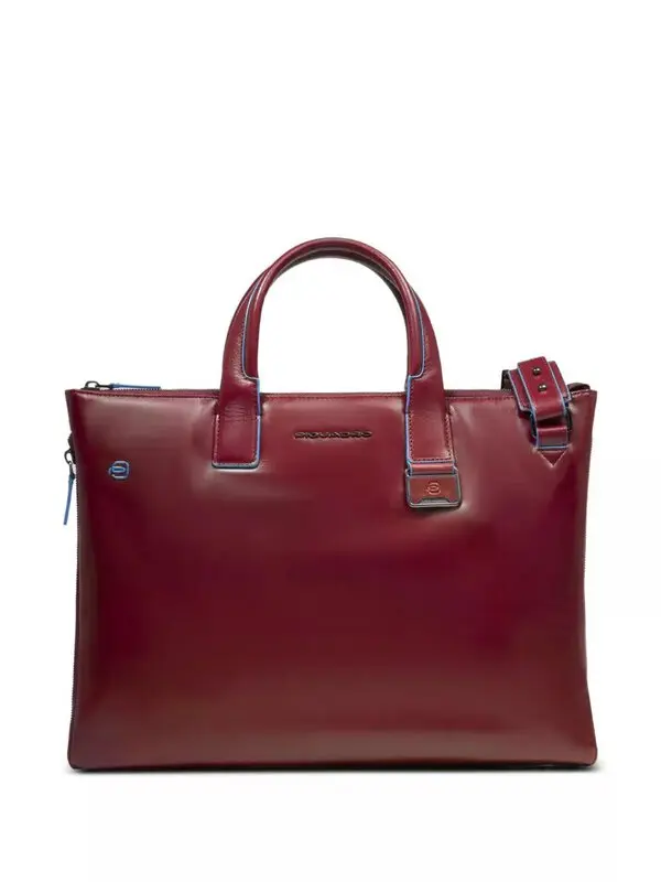 PIQUADRO Leather Laptop Bag - Red