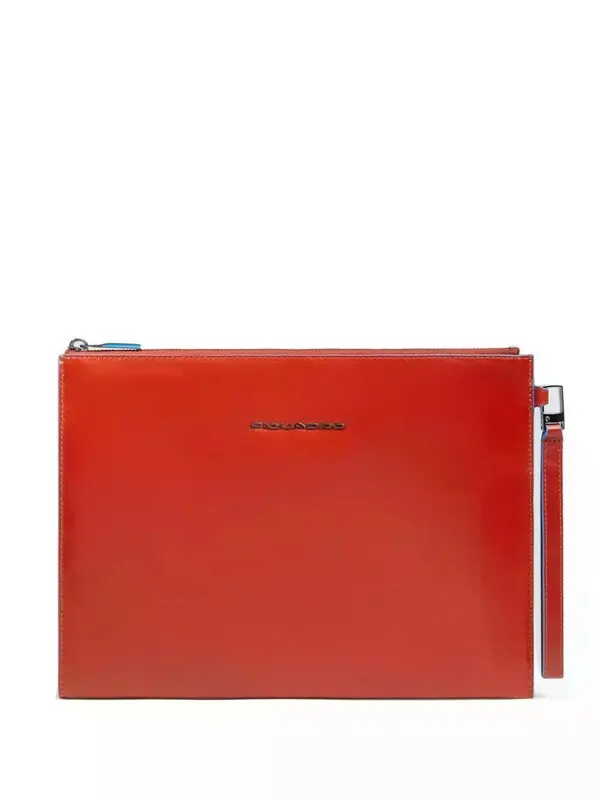 PIQUADRO Leather Clutch With Ipad Compartment - Orange