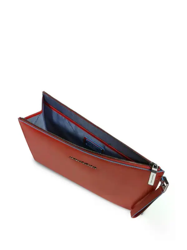 PIQUADRO Leather Clutch With Ipad Compartment - Orange
