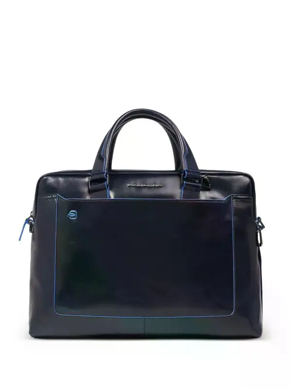 PIQUADRO Leather Laptop Bag - Blue