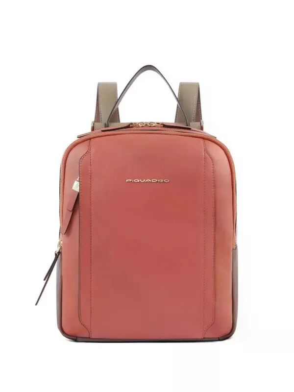 PIQUADRO Leather Backpack - Orange
