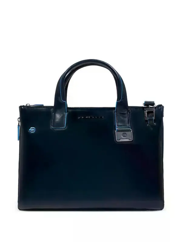 PIQUADRO Leather Laptop Bag - Blue