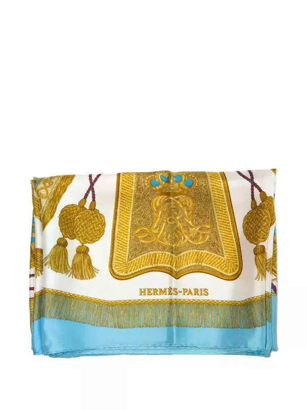 Hermès 1987 Poste Et Cavalerie Silk Scarf - Blue