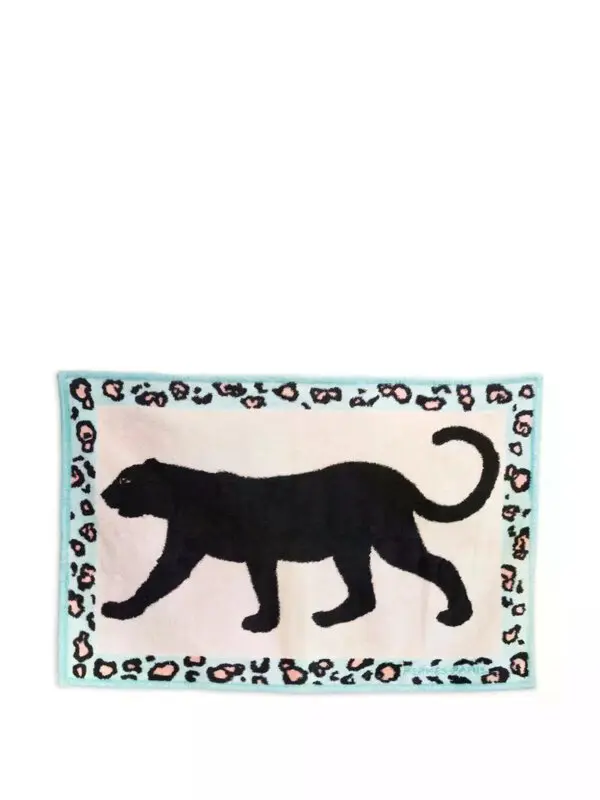 Hermès 1970s Black Panther Cotton Beach Towel - Pink