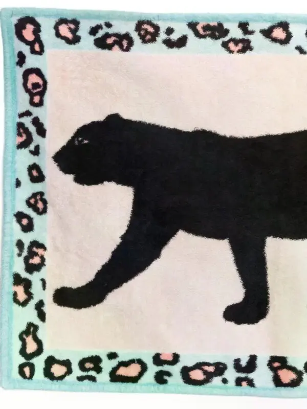Hermès 1970s Black Panther Cotton Beach Towel