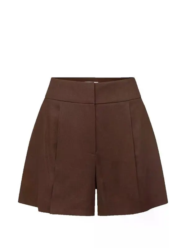 Veronica Beard Haina Pleated Shorts - Brown