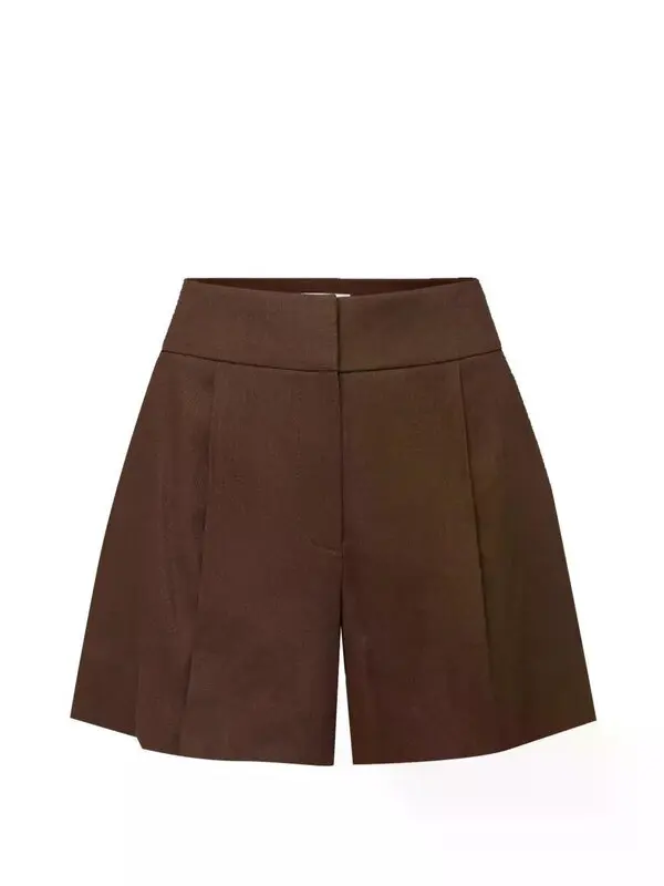 Veronica Beard Haina Pleated Shorts - Brown