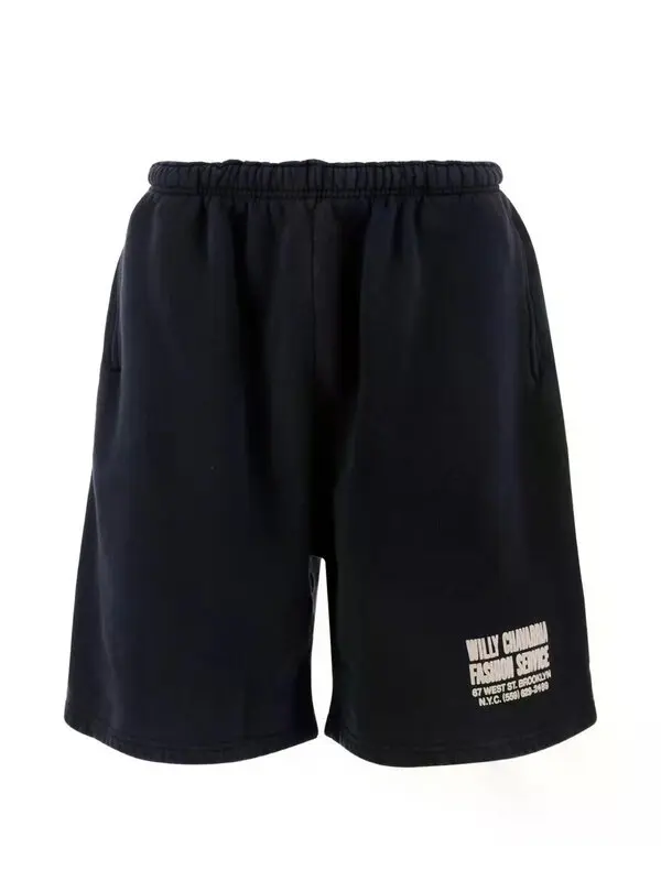 WILLY CHAVARRIA Logo Lettering Track Shorts - Blue
