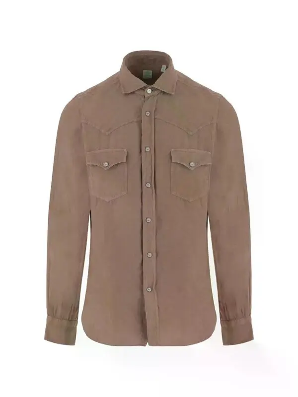 FINAMORE 1925 Flap-pocket Shirt - Brown