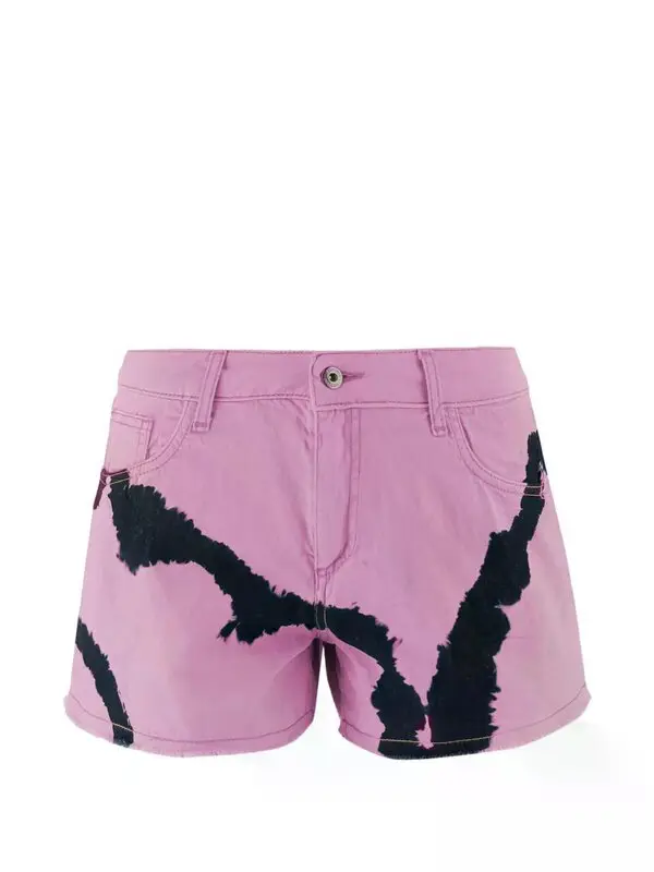 DON'T @ ME Tie-dye Denim Shorts - Pink