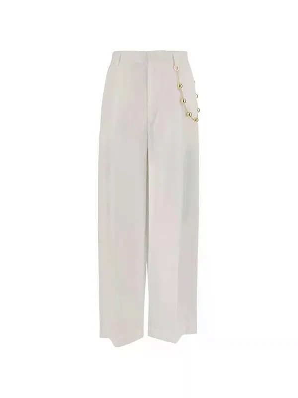 DARKPARK Chain-detail Palazzo Pants - White