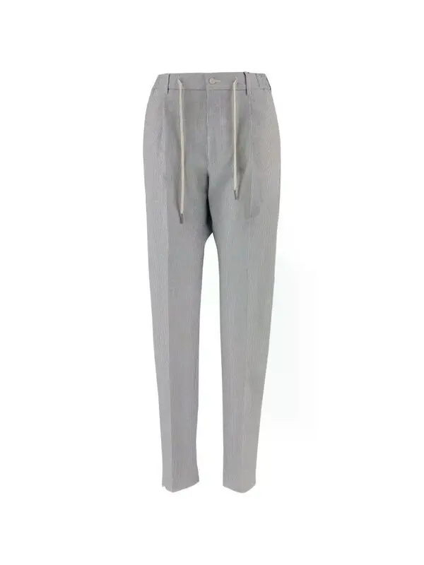 Tagliatore Striped Drawstring Trousers - White