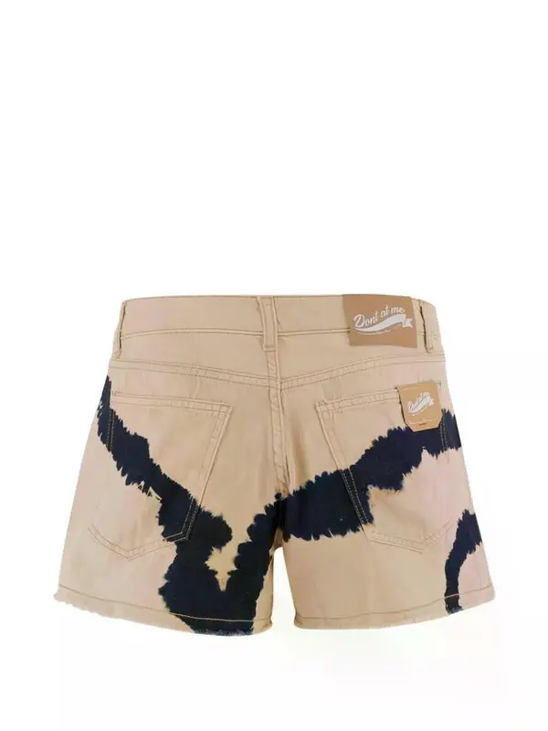 DON'T @ ME Tie-dye Denim Shorts - Neutrals