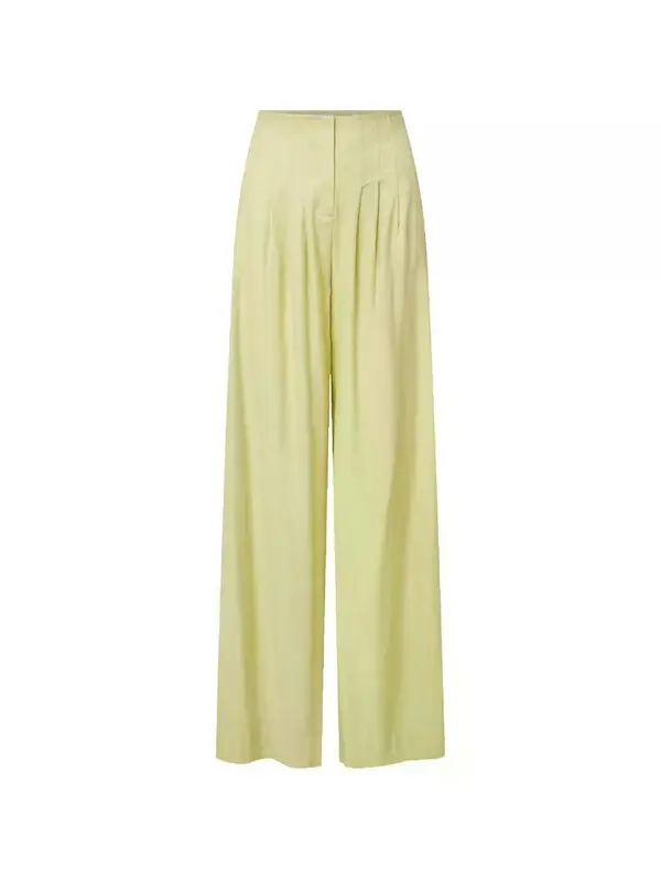 Veronica Beard Hoyt Pleated Trousers - Yellow
