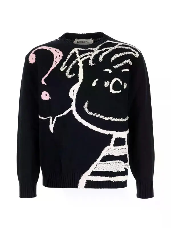Iceberg X Peanuts Intarsia-knit Sweater - Black