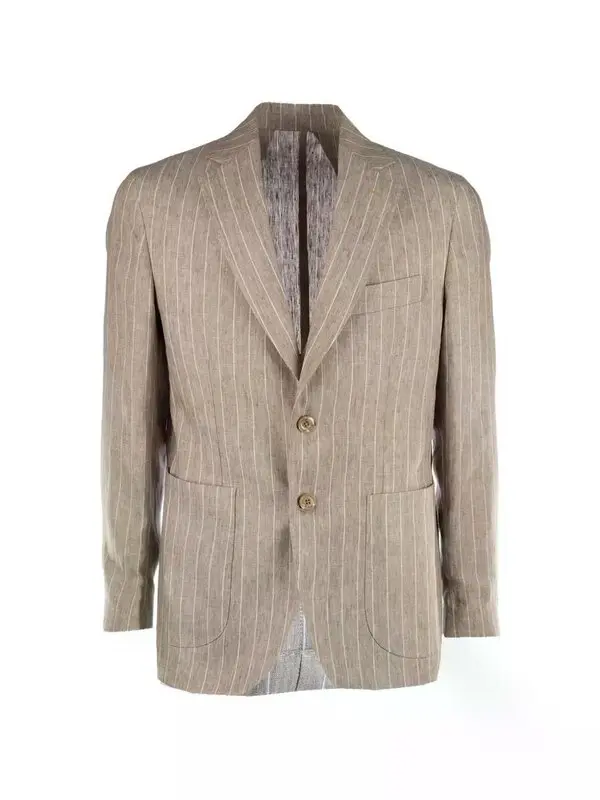 COLAMARINO Single-breasted Pinstripe Blazer - Neutrals