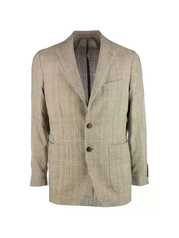 COLAMARINO Single-breasted Checked Blazer - Neutrals