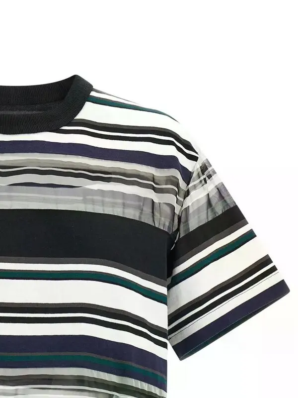 Sacai Striped T-shirt - Black