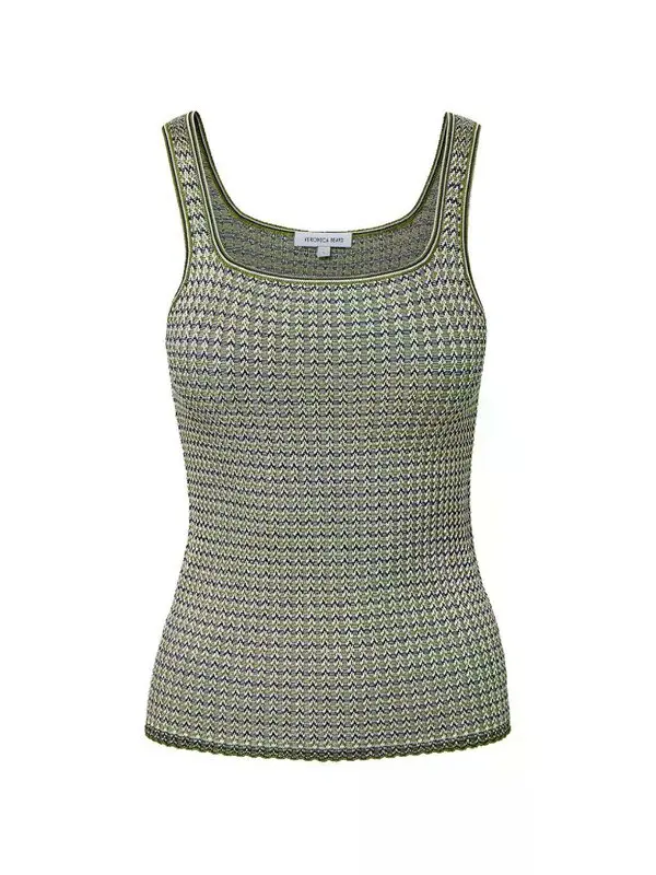 Veronica Beard Sandra Square-neck Tank Top - Green
