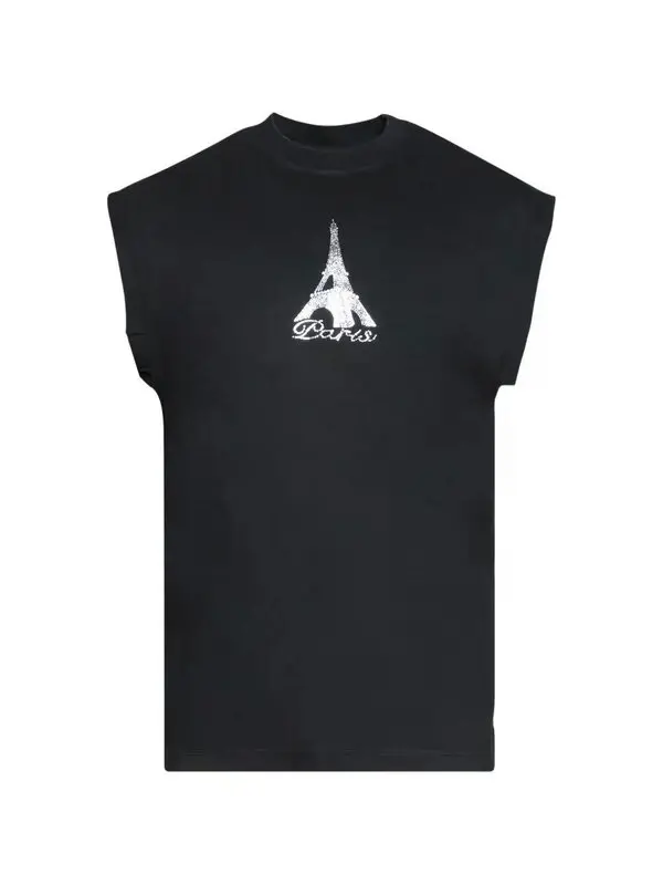 Vetements Crystal Paris Sleeveless T-shirt - Black