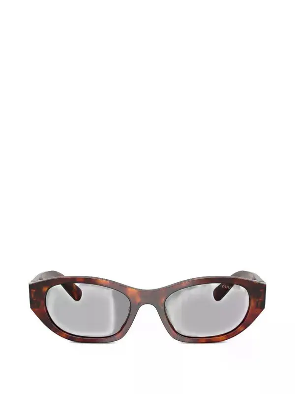 Miu Miu Oval-frame Sunglasses - Brown