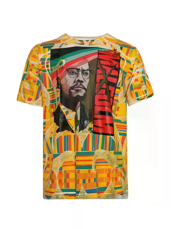 EARTHLING VIP Malcom X Portrait-graphic T-shirt - Yellow
