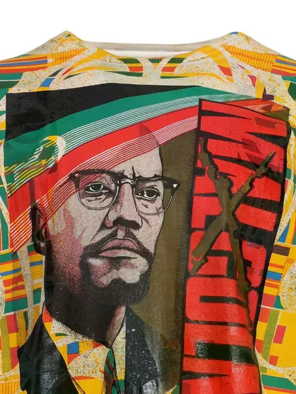 EARTHLING VIP Malcom X Portrait-graphic T-shirt - Yellow