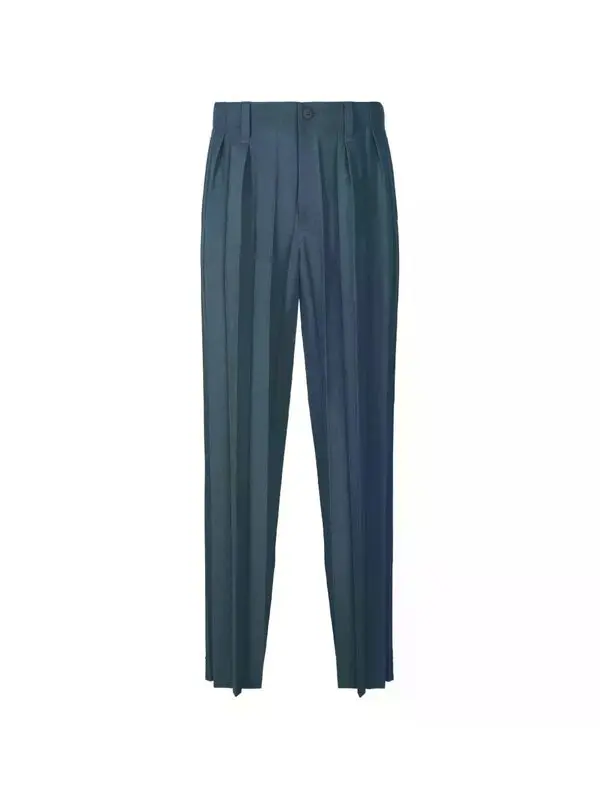 Issey Miyake Edge Pleated Trousers - Blue