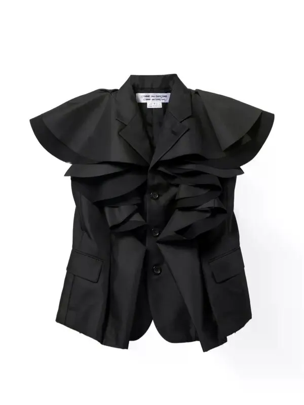 Comme Des Garçons Ruffled Coat - Black