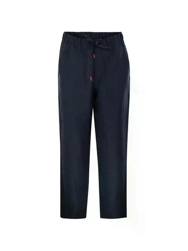 Kiton Drawstring Linen Trousers - Blue