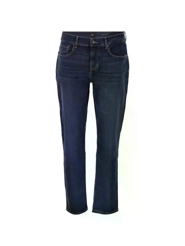 7 For All Mankind Tapered Five-pocket Jeans - Blue
