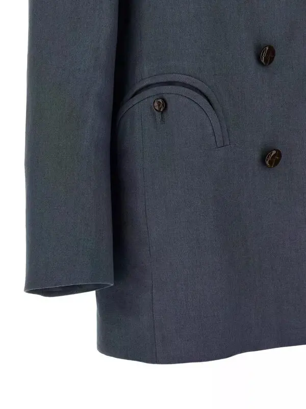 BLAZÉ MILANO Double-breasted Peak-lapel Jacket - Blue