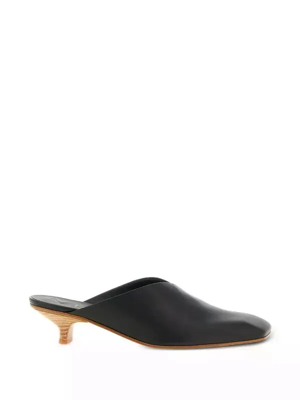 Vicini Square-toe Mules - Black