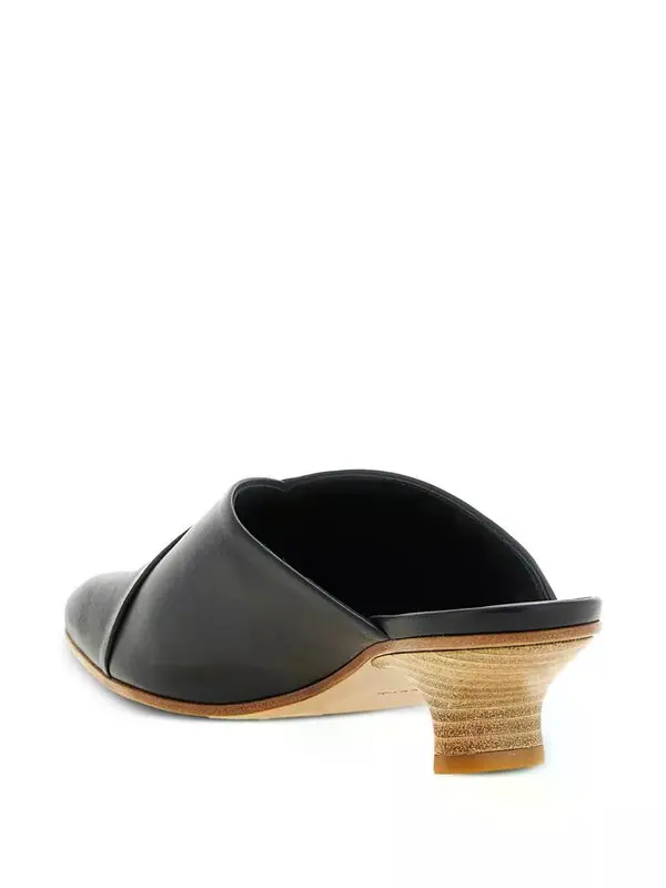 Vicini Square-toe Mules - Black