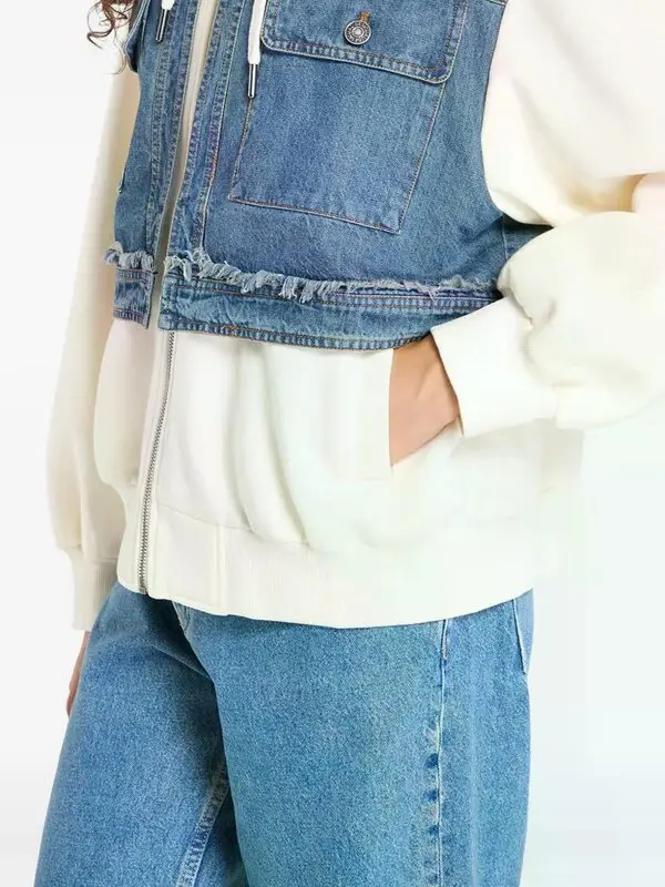 Desigual Denim Panel Drawstring Hoodie