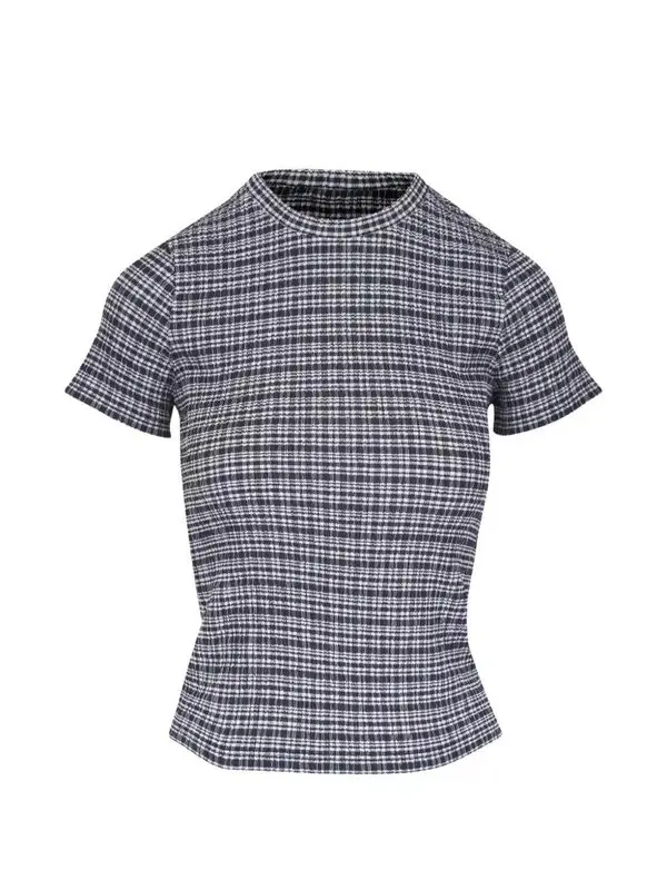 Vince Check Knit Top - Blue