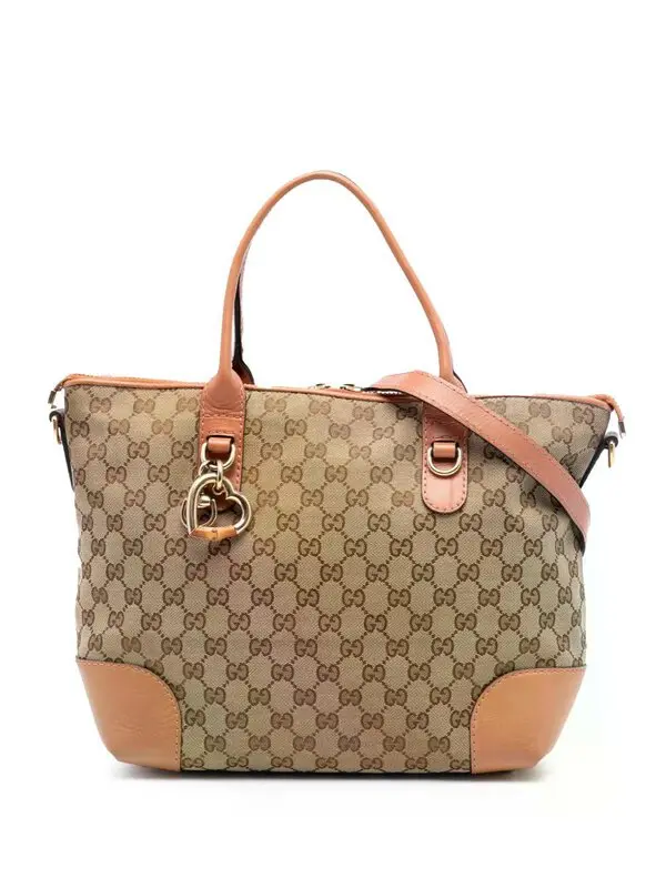 Gucci Gg Canvas Heart Bit Satchel - Neutrals