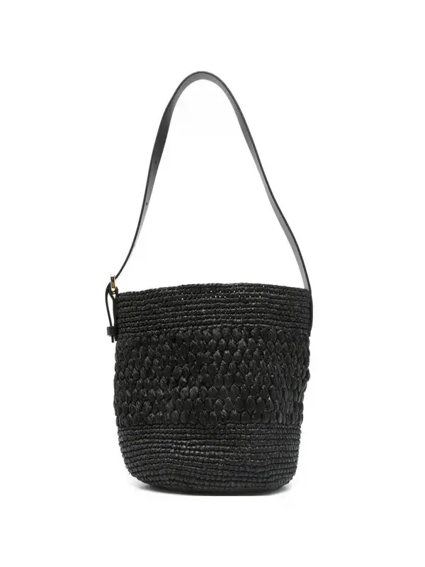 Manebí Raffia Shoulder Bag - Black