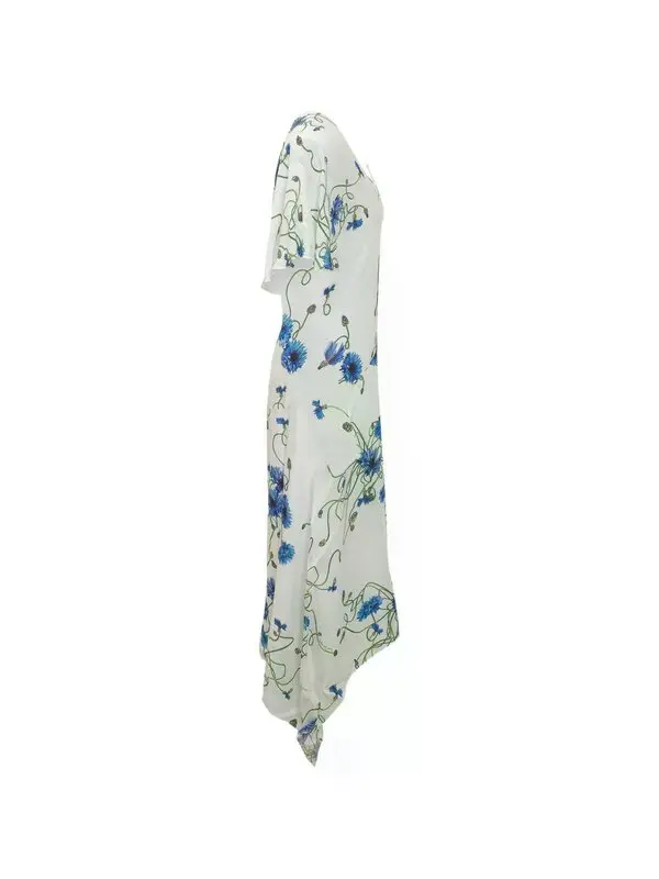 Stella McCartney Floral-print V-neck Midi Dress - White